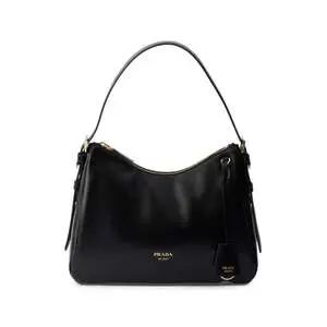 Prada Aimée Leather Shoulder Bag - Black