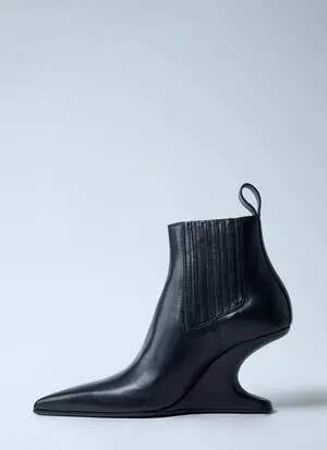 Rick Owens Leather Wedge Ankle Boots