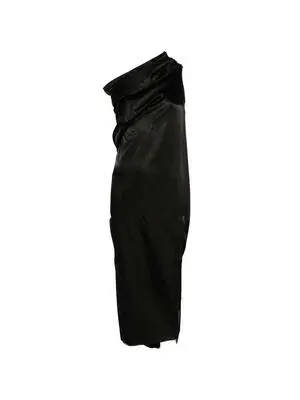 Rick Owens Athena Arrowhead One-shoulder Midi Dress - Black