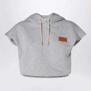 Fendi Grey Cropped Sleeveless Jersey Top - Gray