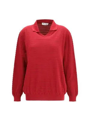 Miu Miu Cotton V-neck Sweater - Multicolor