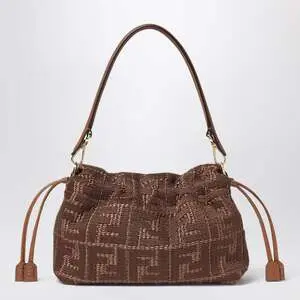 Fendi Medium Baguette Mumsâ€ Bag In Woven Raffia With Ff Sellier Embroidery