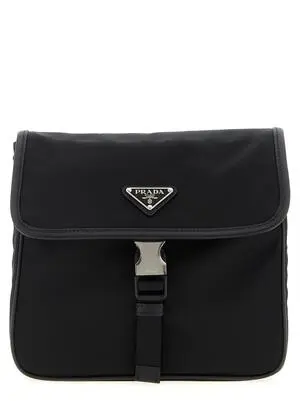 Prada Nylon Shoulder Strap Bag With Saffiano Details