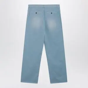 Miu Miu Garment-dyed Cotton Twill Trousers - Blue