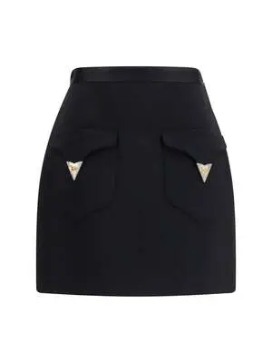 Versace Wool Mini Skirt - Black