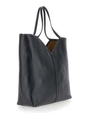 Saint Laurent Y Tote' Black Shoulder Bag With Y Stitching In Leather For - Multicolor