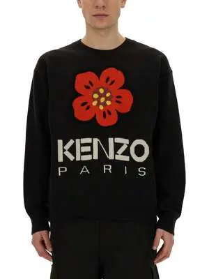 Kenzo Jersey With Embroidery Boke Flower - Black