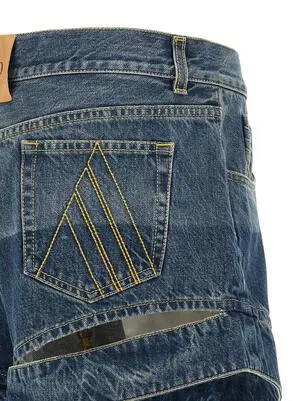 Attico Cut-out Denim Shorts