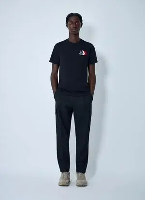 Moncler Stretch Cotton Logo Cargo Pants - Black