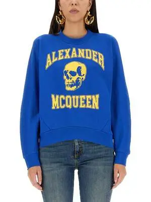 Alexander McQueen Varsiity Skull Sweatshirt - Blue