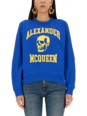 Alexander McQueen Varsiity Skull Sweatshirt - Blue