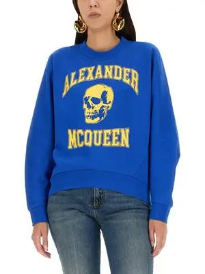 Alexander McQueen Varsiity Skull Sweatshirt - Blue