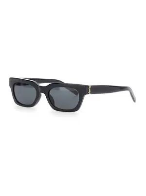 Saint Laurent Wellington Sunglasses With Cassandre On The Temples In Acetate - Black
