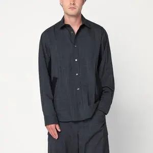 Sacai Plaid Wool Shirt Jacket - Gray