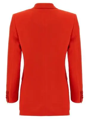 Brioni Flavia Wool And Silk Blend Double-breasted Blazer - Red