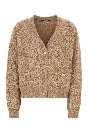 Versace Two-tone Wool Blend Cardigan - Multicolor