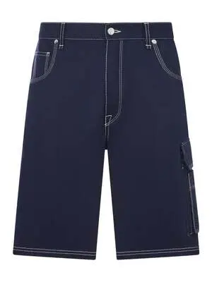 Fendi Cotton Canvas Cargo Bermuda Shorts - Blue