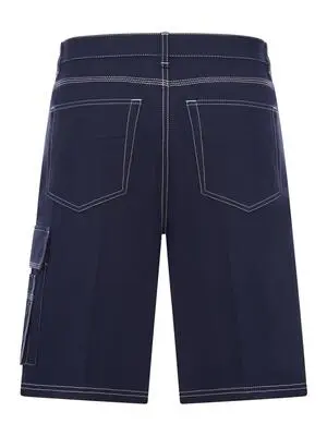 Fendi Cotton Canvas Cargo Bermuda Shorts - Blue