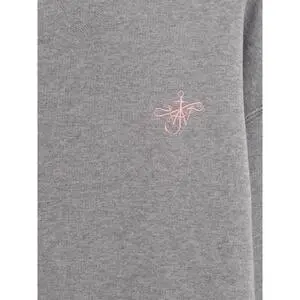 JW Anderson Melange Anchor Logo Embroidered Sweatshirt - Gray