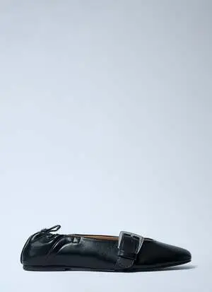 GANNI Butterfly Strap Ballerina Flats - Black