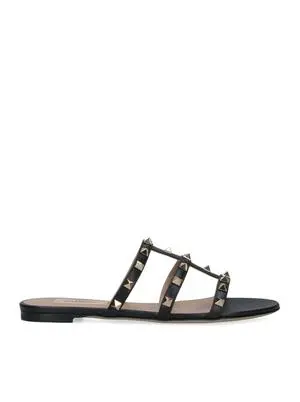 Valentino Garavani Rockstud Slide Sandals - Black