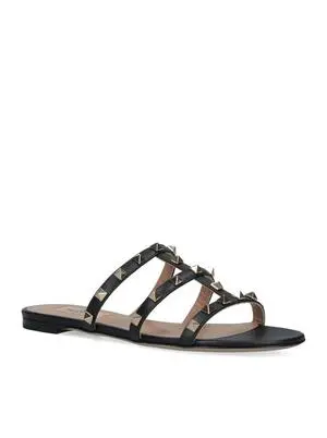 Valentino Garavani Rockstud Slide Sandals - Black