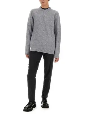 Dolce & Gabbana Jersey With Logo Plaque - Gray