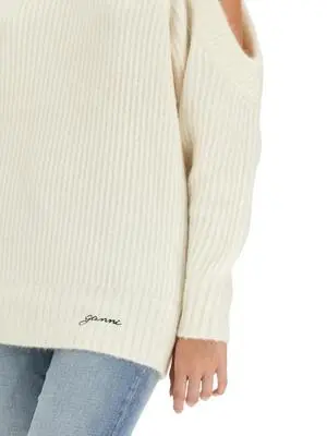 GANNI Logo Jersey - White