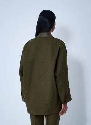 Gucci Gg Canvas Classic Collar Jacket - Green