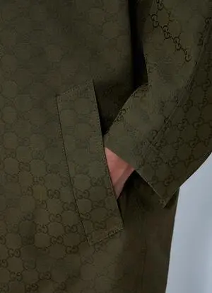 Gucci Gg Canvas Classic Collar Jacket - Green
