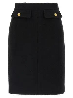 Chloé Bouclé Wool Midi Skirt