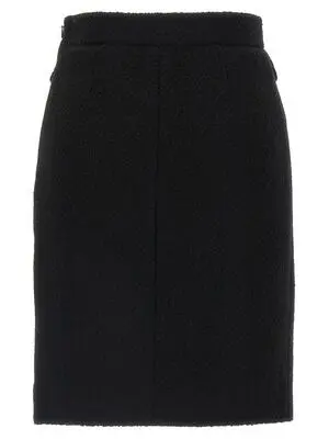 Chloé Bouclé Wool Midi Skirt