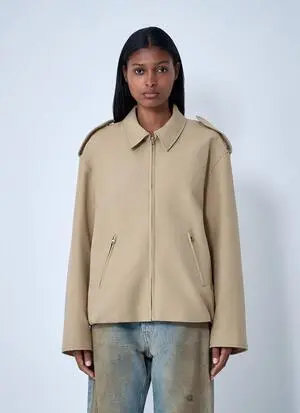 Acne Studios Cotton Satin Jacket - Cream