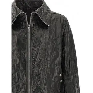 Rick Owens Leather Bomber Jacket - Black