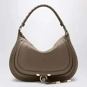 Chloé Taupe Marcie Shoulder Bag In Leather - Brown