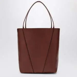 Chloé Grained Calf Leather Spin Tote Bag - Brown