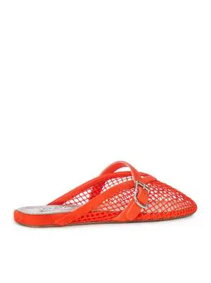Alaïa Flat Mule In Mesh And Suede