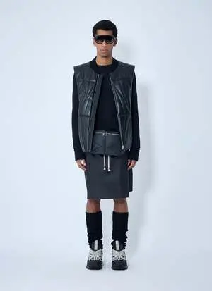 Moncler Geocamo Flight Leather Hooded Gilet