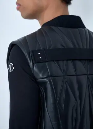 Moncler Geocamo Flight Leather Hooded Gilet