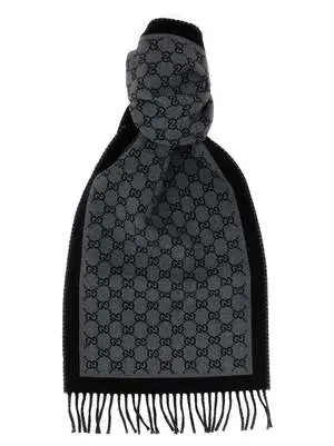 Gucci Gg Jacquard Scarf - Gray