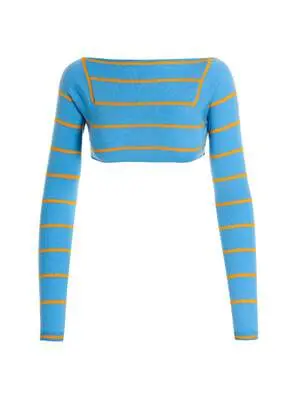 Emilio Pucci Cut-out Cropped Sweater - Blue