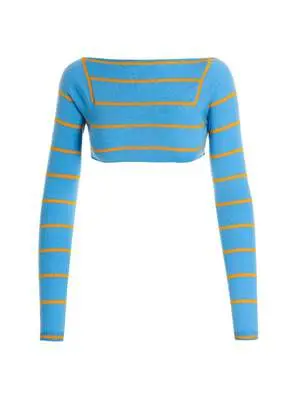Emilio Pucci Cut-out Cropped Sweater - Blue
