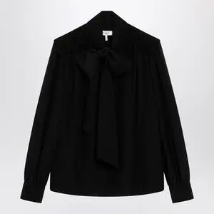 Chloé Silk Blouse With Lavalliã¨re - Black