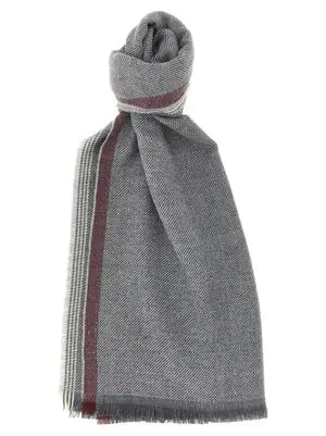 Brunello Cucinelli Diagonal Wool And Cashmere Scarf - Gray