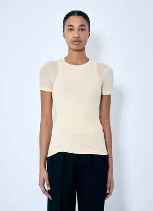 JIL SANDER Layered Cotton T-shirt - Cream