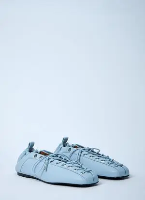 GANNI Eyelets Lace-up Ballerina Flats - Blue