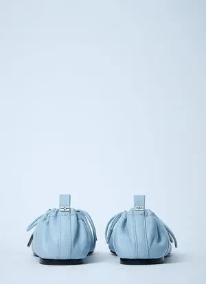 GANNI Eyelets Lace-up Ballerina Flats - Blue