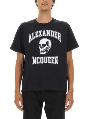 Alexander McQueen Skull Logo T-shirt - Black