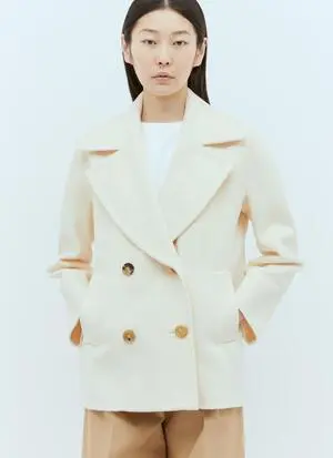 Max Mara Wool And Cashmere Pea Coat - Multicolor