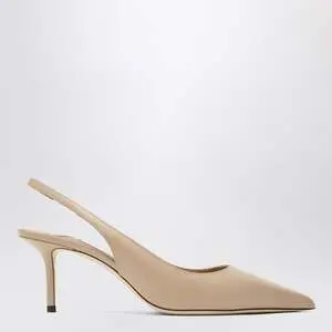 JIMMY CHOO Leather Slingbacks With Ankle Strap